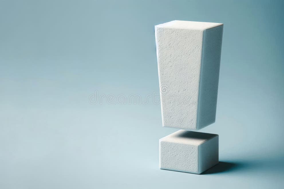 Concrete Exclamation Mark. Space for Text. Stock Photo - Image of ...