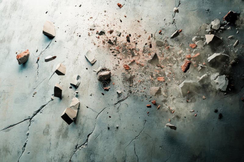 Concrete Explosion - a Cloud of Dust and Debris Stock Illustration ...