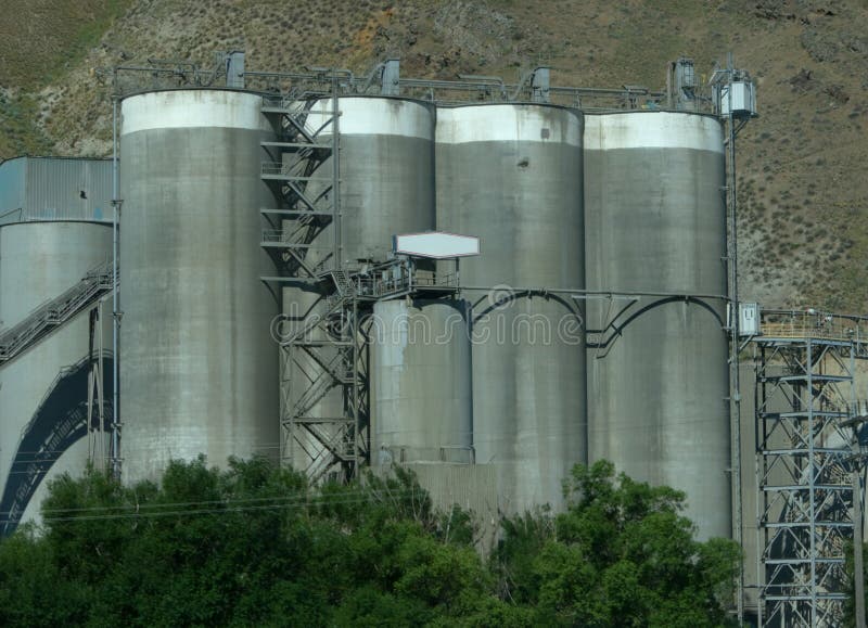 Concrete Factory with Copy Space Sign Stock Photo - Image of factory ...