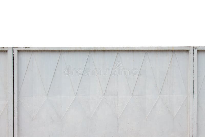 Concrete Fence Isolated on White Stock Photo - Image of pattern ...