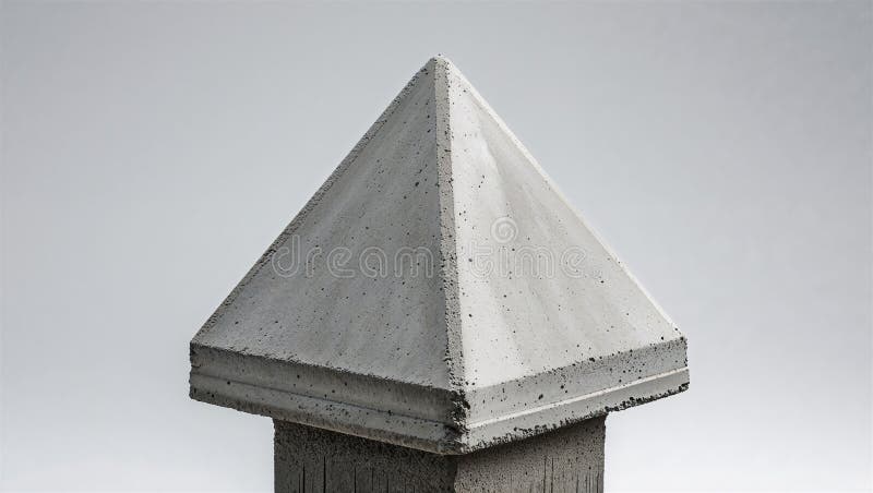 Concrete Fence Post Cap Pyramid-shaped and Smooth, Placed Upright on ...