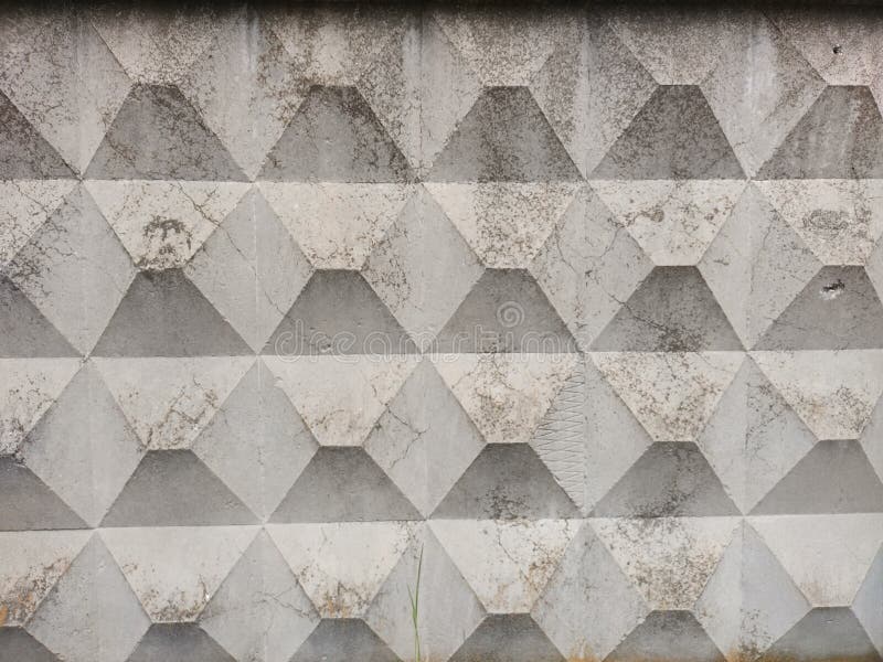 Concrete Fence with Repeating Texture in the Form of Diamonds ...