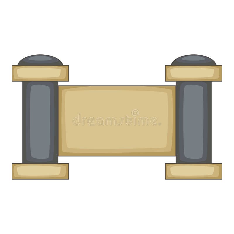 Concrete Fence with Stone Pillars Icon Stock Vector - Illustration of ...