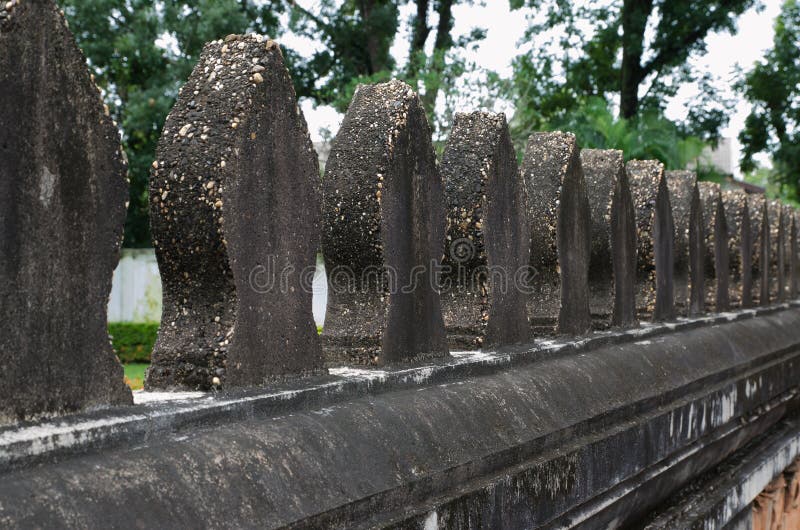 Concrete fence of temple stock photo. Image of brick - 36799158