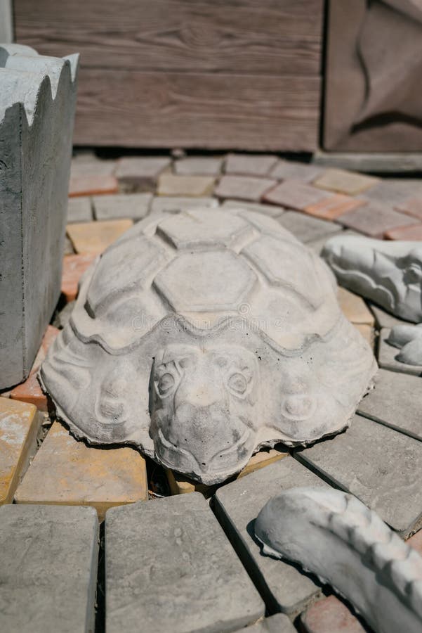 Concrete Figure of a Turtle.Stone Statue of a Turtle Stock Image ...