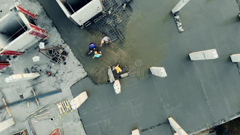 Concrete Floor Processing during Construction. Grinding a Concrete ...