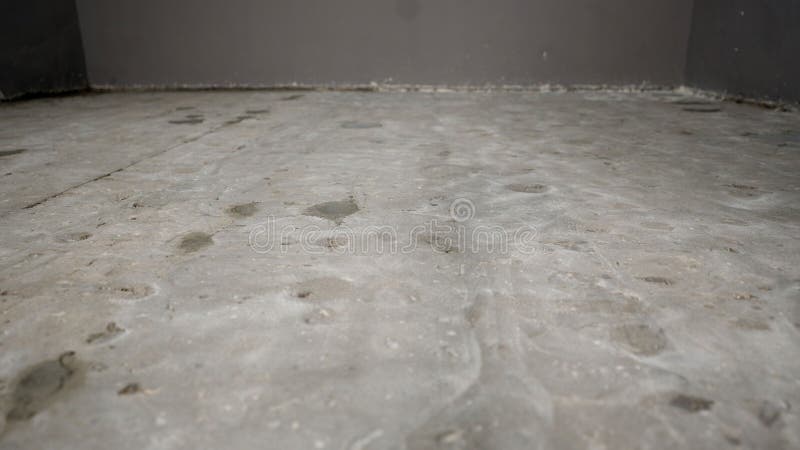 Concrete Floor Drying Process: Surface Transformation Over Time Stock ...