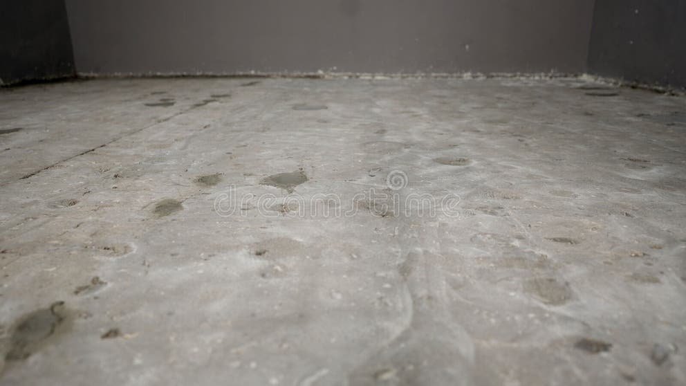 Concrete Floor Drying Process: Surface Transformation Over Time Stock ...