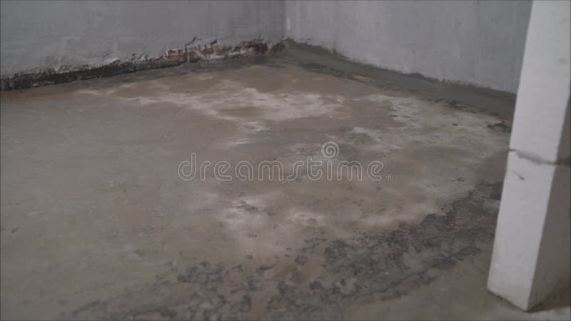Concrete Floor Drying in a Construction Site Room Stock Footage - Video ...