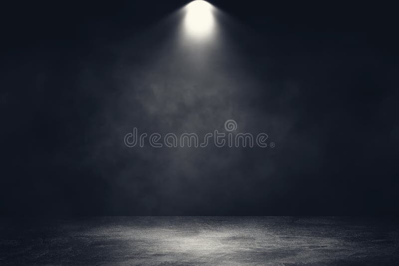 Concrete Floor Grunge Texture Background with Spotlight and Fog or Mist ...