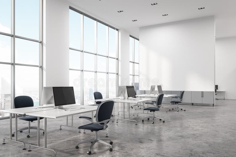 Concrete Floor Open Space Office Corner Stock Image - Image of place ...