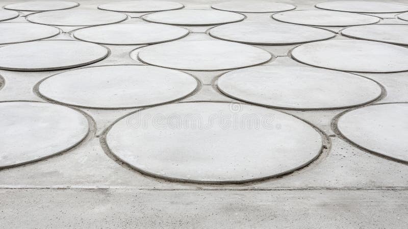 A Concrete Floor with a Repeating Pattern of Circles. Stock Image ...