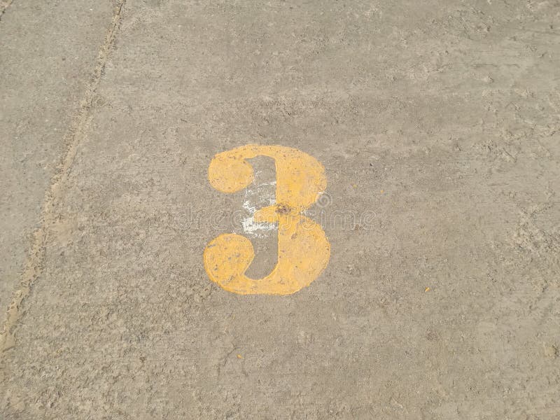 Concrete Floor, Texture for Overlay with the Number Three Stock Photo ...