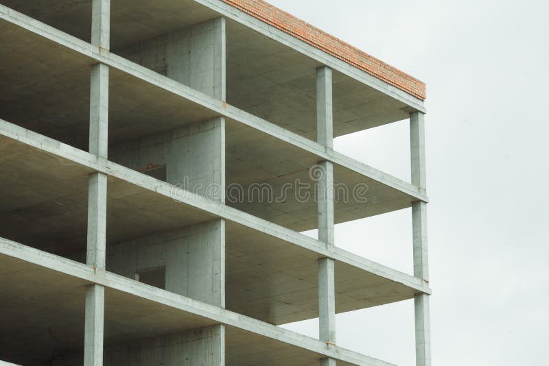 Concrete Floors Under Construction. Modern Concrete Structure Stock ...