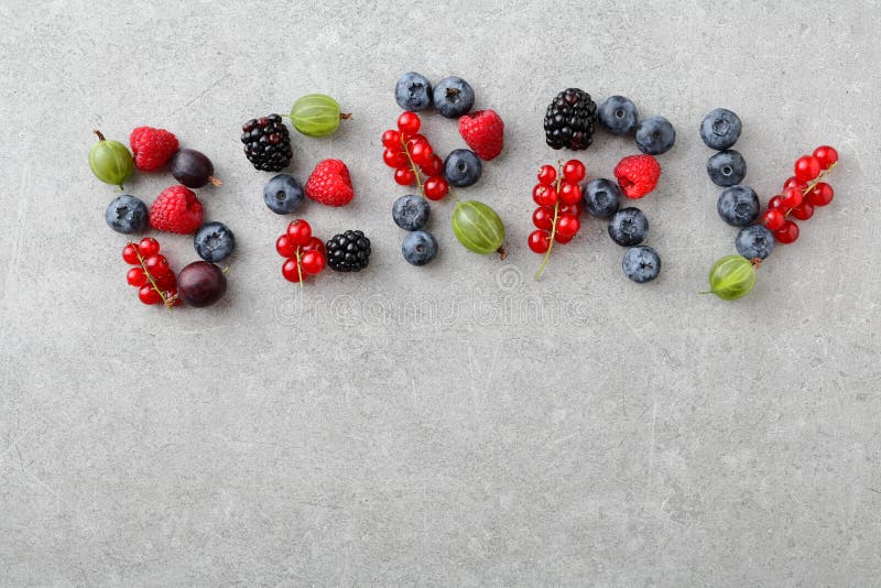 Concrete Food Background with Berry Stock Photo - Image of raspberries ...