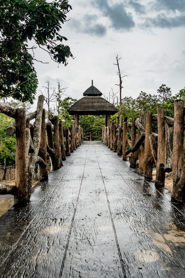 Concrete Footbridge Over the Stream Stock Image - Image of scenery ...