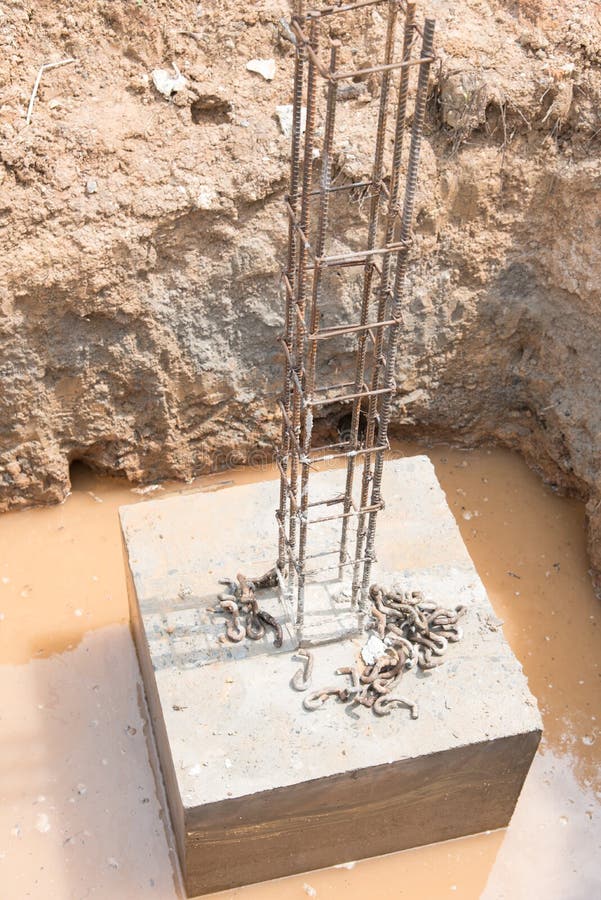 Concrete Footings for the Foundation Stock Image - Image of hole, level ...