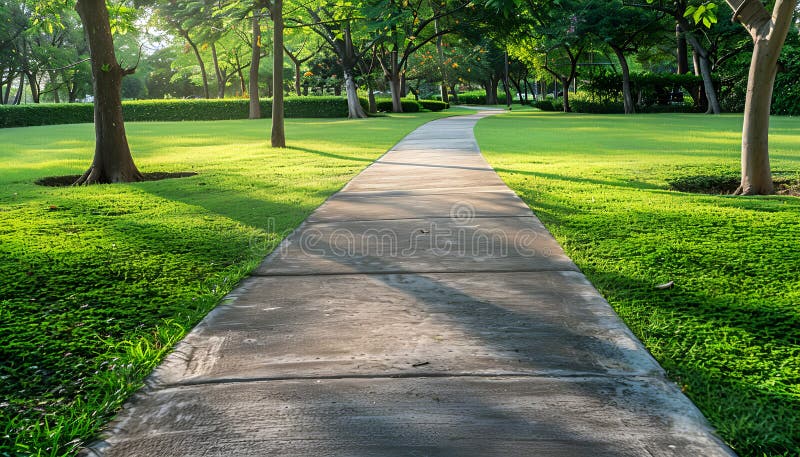 Concrete Footpath or Walkway at Outside of Park Stock Photo - Image of road, space: 344526642