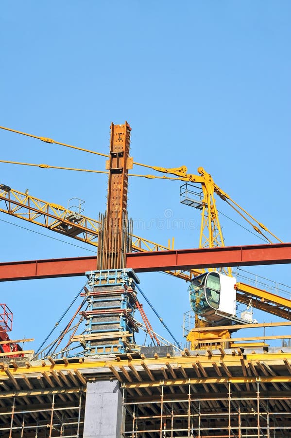 Crane and Concrete Formwork Stock Photo - Image of district, formwork ...