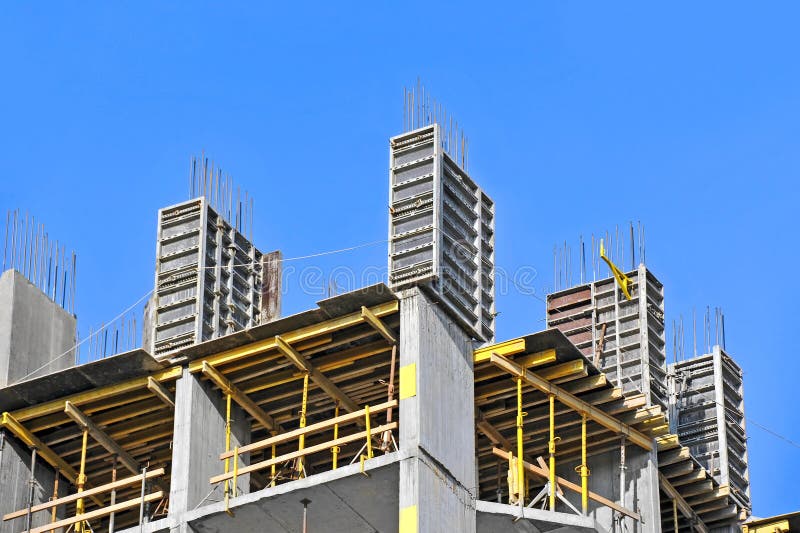 Concrete Formwork and Floor Beams Stock Image - Image of business, cast ...
