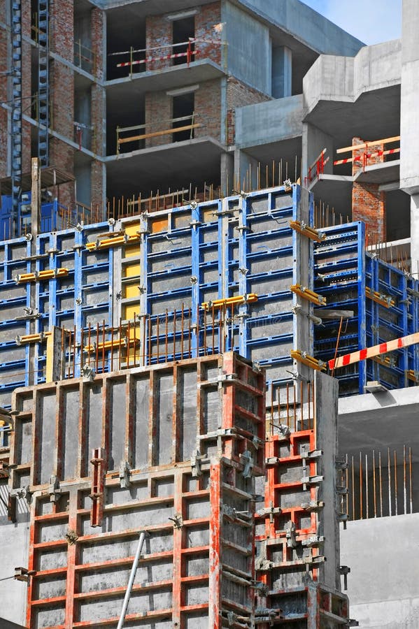 Concrete Formwork and Floor Beams Stock Image - Image of curb, build ...