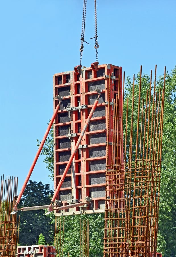 Concrete Formwork and Reinforcement Stock Photo - Image of industrial ...