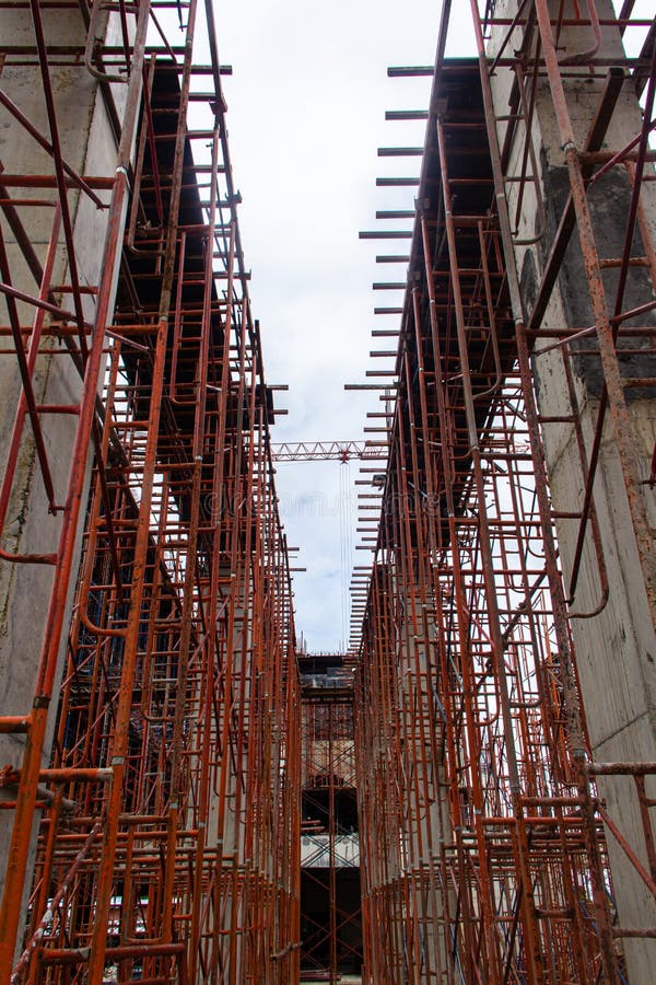 Concrete Formwork and Scaffolding on Construction Site Stock Photo ...