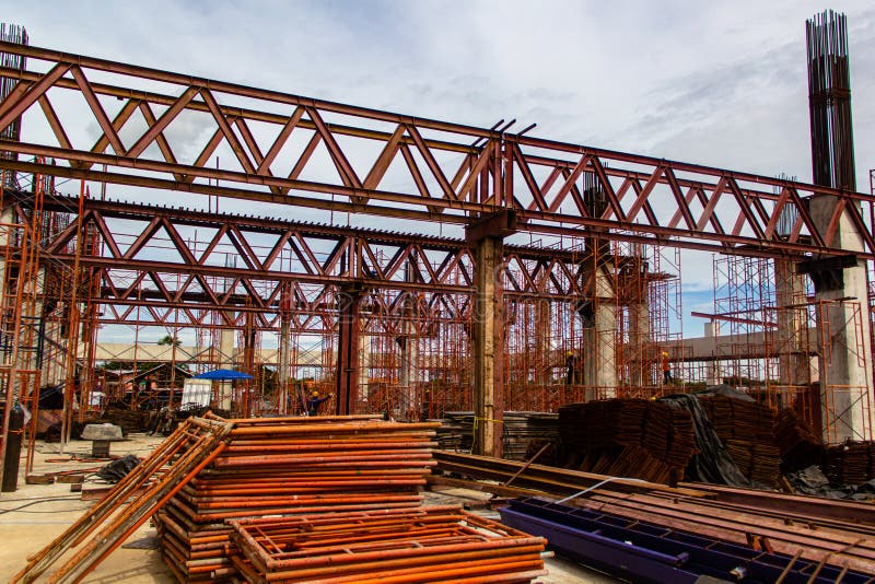 Concrete Formwork and Scaffolding Stock Photo - Image of industry ...