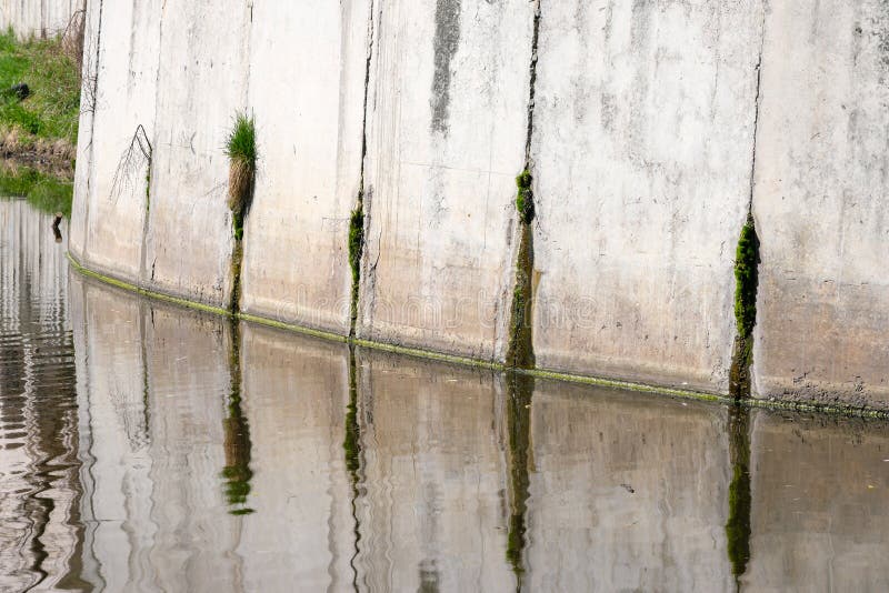 Concrete Fortification of the Shore of a Reservoir Stock Photo - Image ...