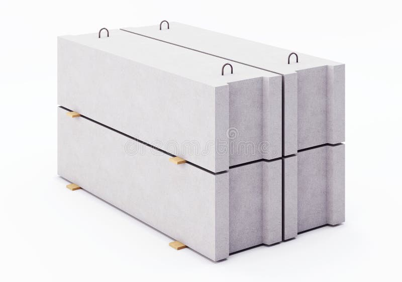 Concrete Foundation Blocks on White Background Stock Illustration ...
