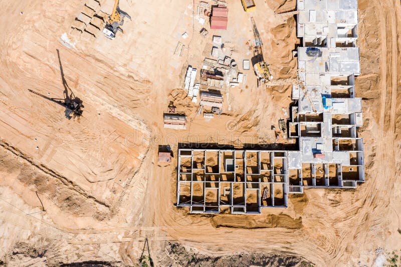 Zero Cycle Construction Work. Aerial Top View Stock Image - Image of ...