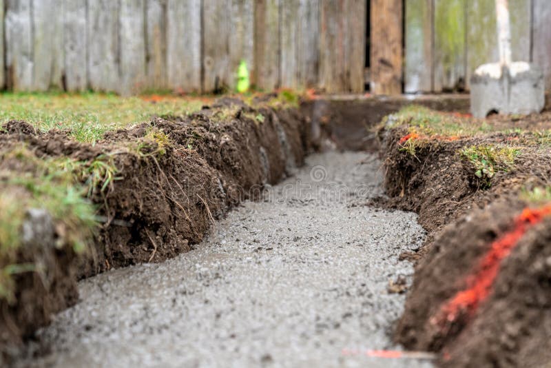 Concrete Foundation in the Ground for Building Construction Stock Photo ...