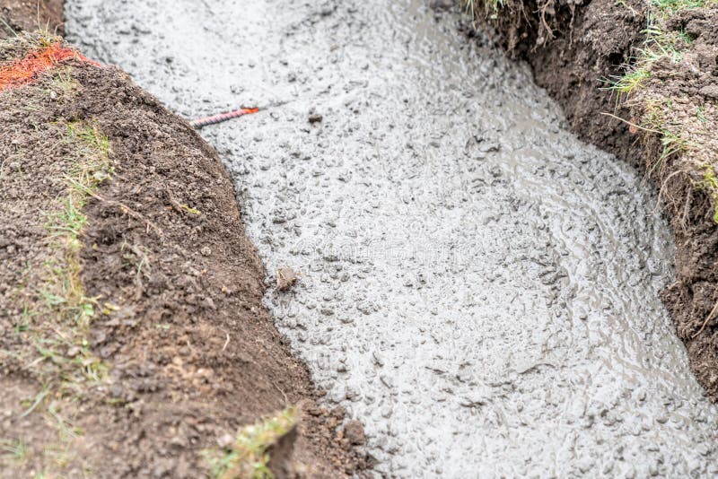 Concrete Foundation in the Ground for Building Construction Stock Image ...
