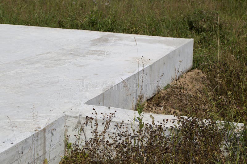 Concrete Foundation for a House. Pouring Concrete for the Foundation ...