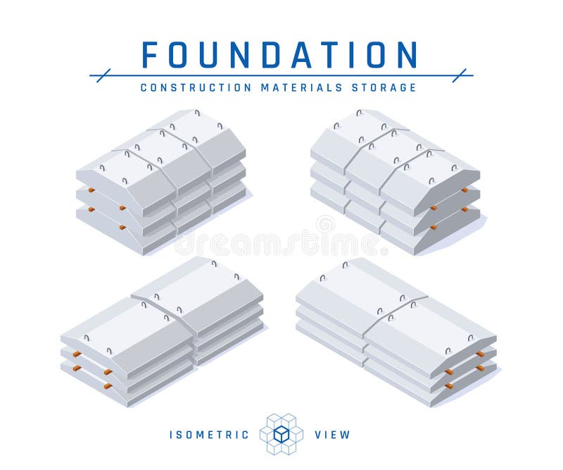 Concrete Foundation in Isometric View, Vector Icon Stock Vector ...
