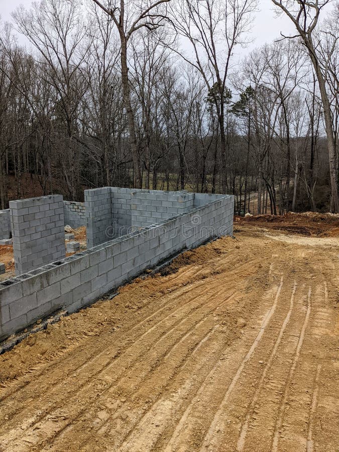 Concrete Foundation for a New House Stock Image - Image of basement ...