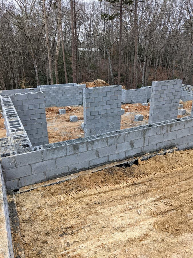 Concrete Foundation for a New House Stock Photo - Image of foundations ...