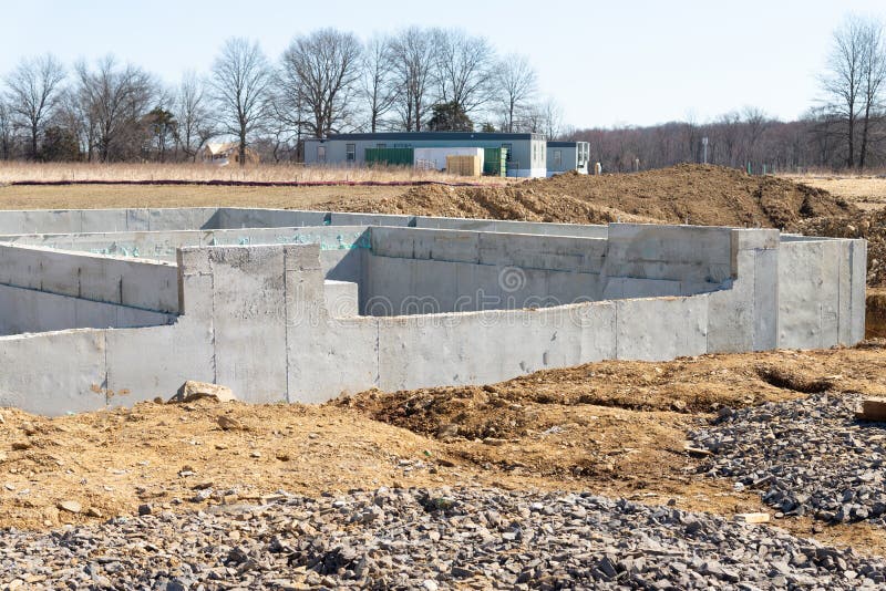 Concrete Foundation for a New House Block Real Stock Photo - Image of ...