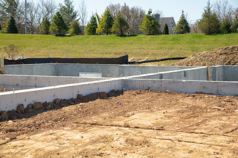 Concrete Foundation for a New House Stock Image - Image of estate ...