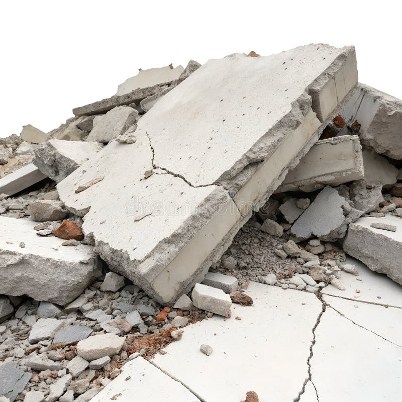 Concrete Fragments of a Destroyed Building Stock Illustration ...