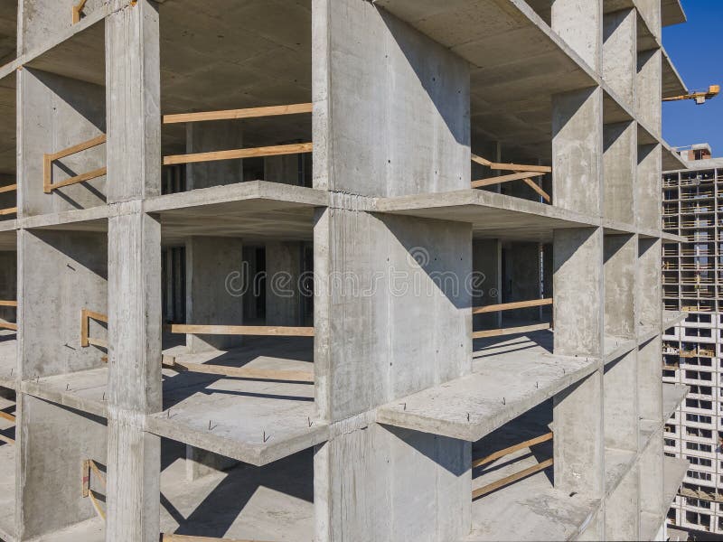 Concrete Frame of a Modern High Rise Building Stock Image - Image of ...