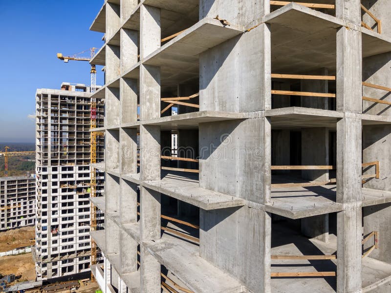 Concrete Frame Structure of a New Multi-story Apartment Building in ...
