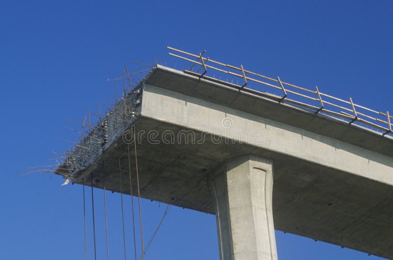 A Concrete Freeway Structure Ends Abruptly with Iron Support Structures ...