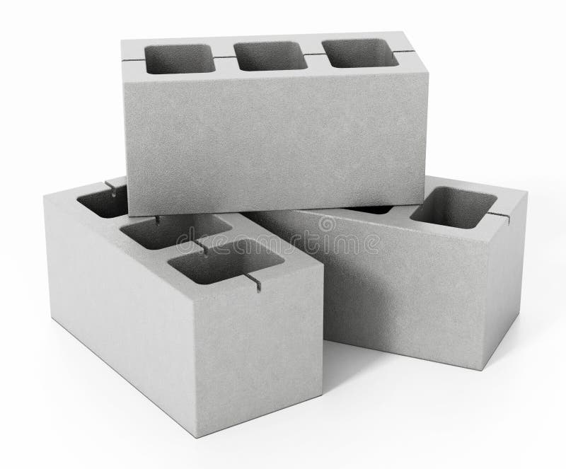 Stack of Bricks on White Background. 3D Illustration Stock Illustration ...