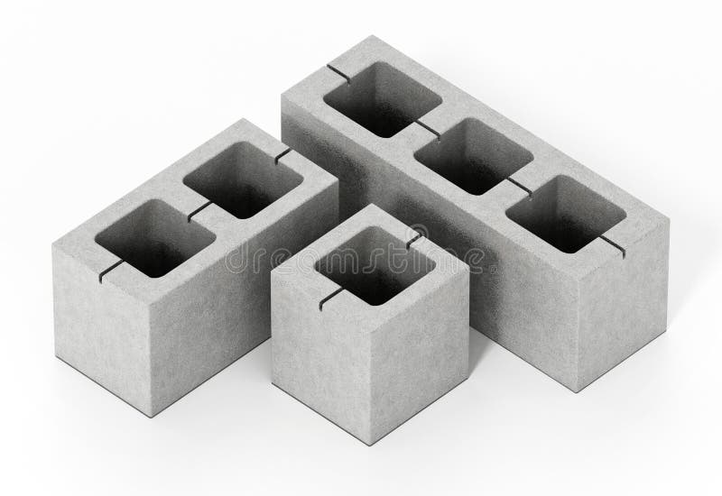 Stack of Bricks on White Background. 3D Illustration Stock Illustration ...