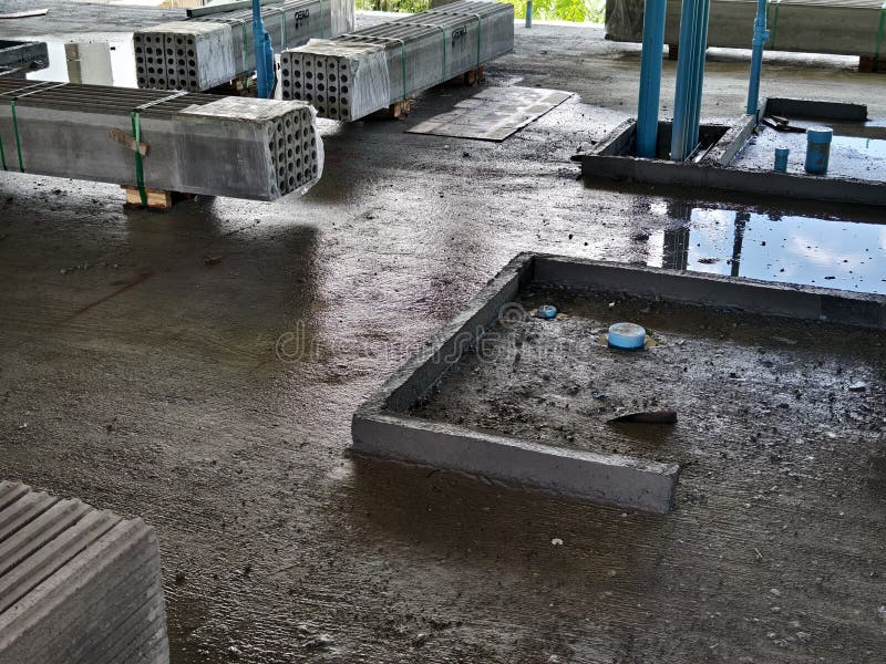 Concrete is on the Ground in a Building Under Construction Stock Photo ...