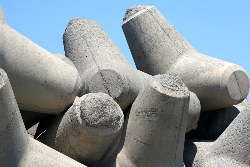Concrete harbour defences stock photo. Image of breakwater - 10542472