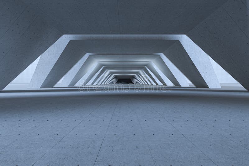 Hexagonal Tunnel Space with Hexagon Cubes, 3d Rendering Stock ...