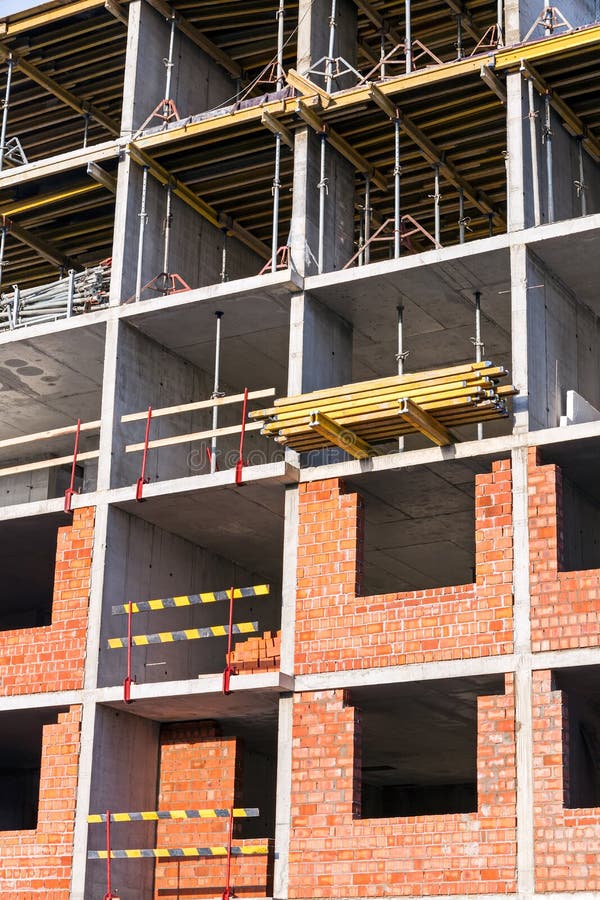 Concrete High-rise Construction Stock Image - Image of apartment ...