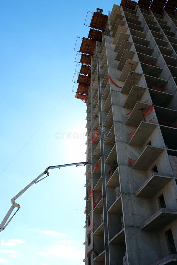Concrete Highrise Construction Site Stock Photo - Image of construction ...